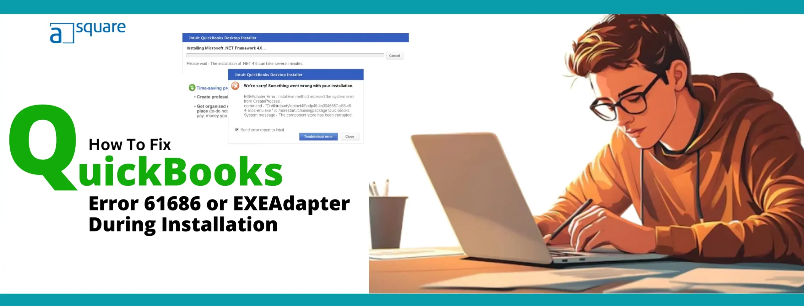 Fix QuickBooks Error 61686 or EXEAdapter During Installation
